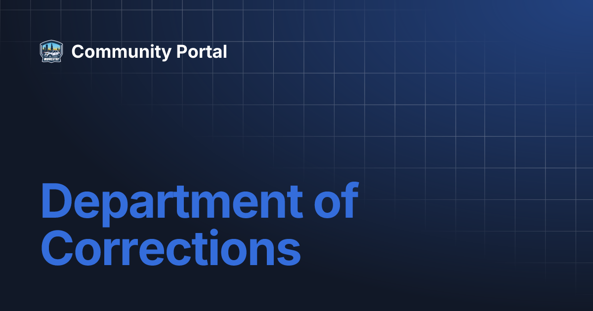 Department of Corrections | Community Portal